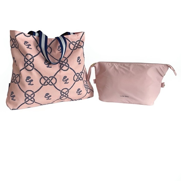 Lancome | Bags | Estee Lauder Pink Tote And Lancome Pouch Set | Poshmark